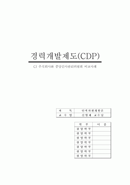 경력개발제도(CDP) - CJ 주식회사와 중앙인사관리위원회 비교사례-1페이지