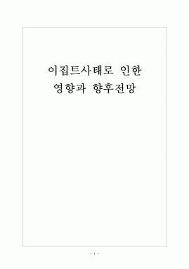 [이집트혁명]이집트사태로 인한 영향과 향후전망 보고서-1페이지