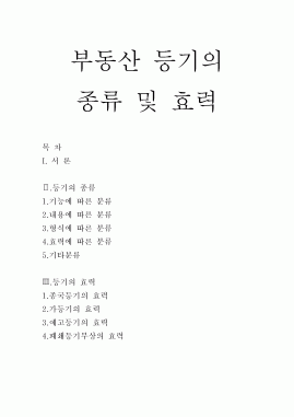 부동산등기의 종류 및 효력-1페이지