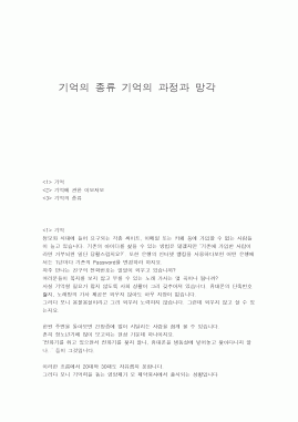 기억의 종류 기억의 과정과 망각-1페이지