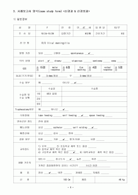 뇌막염 케이스 스터디, 간호진단-1페이지