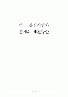 [미국이민자] 미국 불법이만자 문제와 해결방안 보고서-1페이지