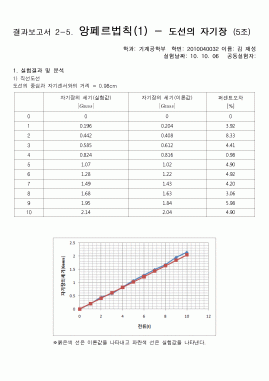 (결과) 2-5. 앙페르법칙(1) - 도선의 자기장-1페이지