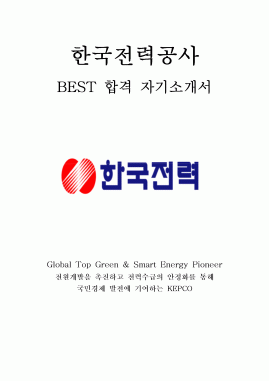 한국전력공사 KEPCO 최신 BEST 합격 자기소개서!!!!-1페이지