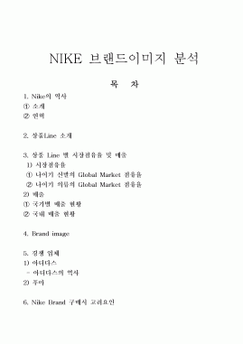 소비자행동론 - 나이키[NIKE] 브랜드이미지 분석-1페이지