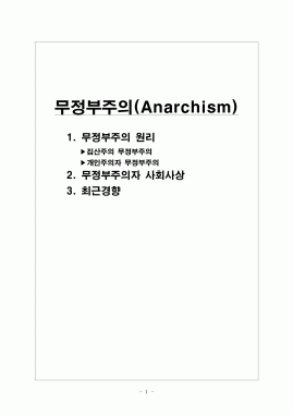 무정부주의(Anarchism)-1페이지