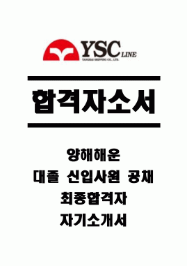 [합격자소서] 양해해운 대졸 신입사원 공채 최종합격자 자기소개서 유출  양해해운채용  양해해운합격방법  양해해운영업관리  양해해운해외영업  양해해운 물류관리사국제무역사-1페이지