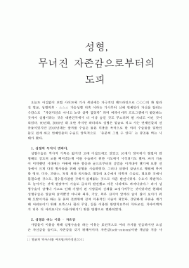 성형에 대한 심리학적 고찰 - 성형, 무너진 자존감으로부터의 도피-1페이지