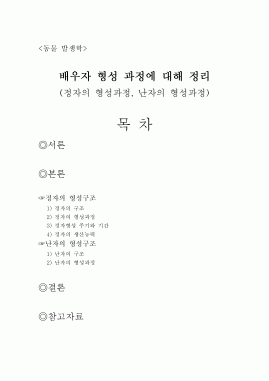 동물발생학 - 배우자 형성 과정에 대해 정리[정자의 형성과정, 난자의 형성과정]-1페이지