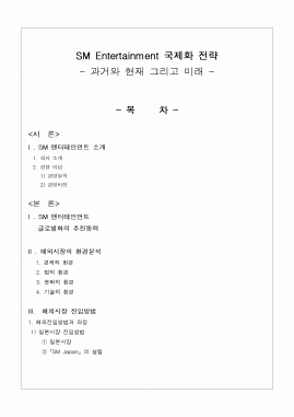 [경영전략] SM 엔터테인먼트 국제화 전략 - 과거와 현재 그리고 미래-1페이지