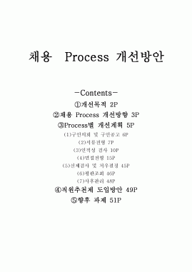 채용  Process 개선방안, 인적 정리-1페이지