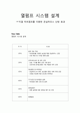 열펌프시스템설계 - 지열 히트펌프를 이용한 온실하우스 난방 효과-1페이지