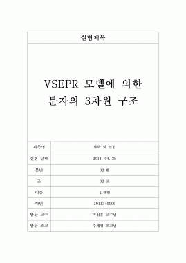 VSEPR 모델에 의한 분자의 3차원 구조-1페이지