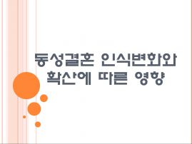 [동성애문제]동성결혼에 대한 인식변화와 확산에 따른 영향 PPT자료-1페이지