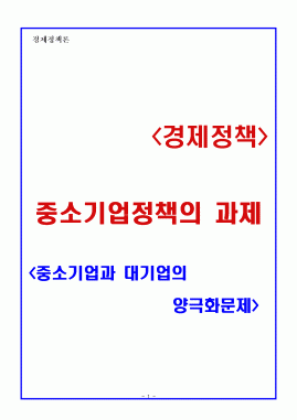 경제정책에서 중소기업정책의 과제 <중소기업과 대기업의 양극화문제,중소기업대기업상생협력> -1페이지