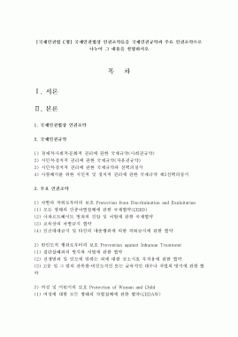 [국제인권법 C형] 국제인권법상 인권조약들을 국제인권규약과 주요 인권조약으로 나누어 그 내용을 설명-1페이지