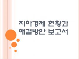 [지하경제]한국의 지하경제 현황과 해결방안 PPT자료-1페이지