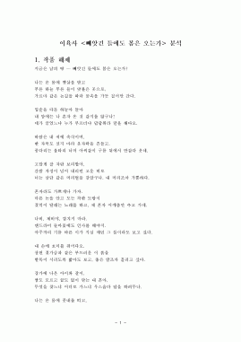 <빼앗긴 들에도 봄은 오는가> 분석-1페이지