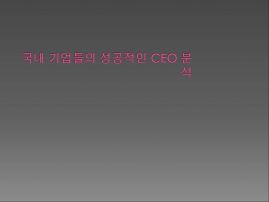 국내 기업들의 성공적인 CEO 분석 (CEO의 개념과 중요성, 성공적인 CEO 사례, 성공적인 CEO의 공통점, CEO,성주그룹,락앤락).PPT자료-1페이지