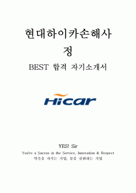 현대하이카손해사정 인턴 최신 BEST 합격 자기소개서!!!!-1페이지