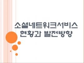 [SNS]소셜네트워크서비스의 현황과 발전방향 PPT자료-1페이지