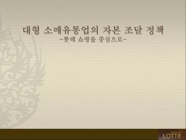 [롯데쇼핑의 자본 비용 분석] 대형 소매유통업의 자본 조달 정책의 특징과 현황 및 롯데 쇼팅의 자본조달 방법과 한계-1페이지