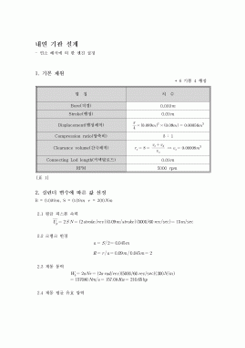 내연 기관 설계 - 연소 해석에 의 한 엔진 설정-1페이지