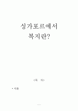 싱가폴 복지 발달사-1페이지