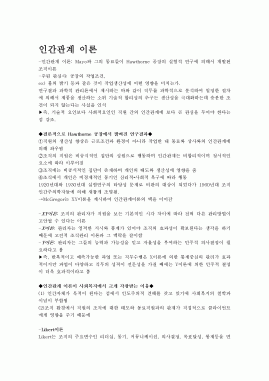 [우수레포트][인간 관계 이론 분석] 다양한 인간관계이론 분석과 그 특징 비교 분석-1페이지