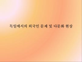 독일에서의 외국인 문제 및 다문화 현상.PPT자료-1페이지