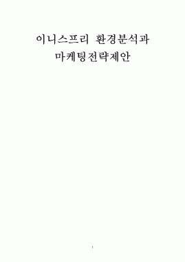 이니스프리 환경분석과 마케팅전략제안 -1페이지