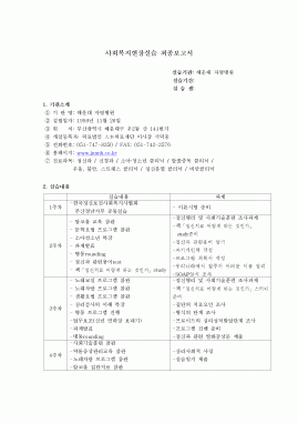 [사회복지현장실습 최종보고서] 해운대 자명병원 현장 실습 보고서 (기관소개, 사업소개, 감상 및 전망)(평가우수자료)-1페이지