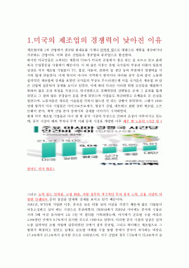 레포트 미국제조업의 경쟁력-1페이지