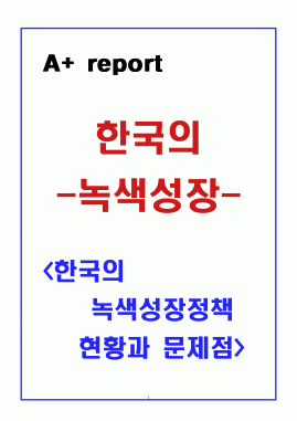 A+<한국의 녹색성장 정책현황과 문제점> - 녹색성장의 성공사례와 문제점--1페이지