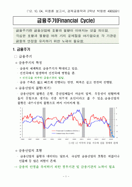 금융주기관련 레포트 입니다.-1페이지