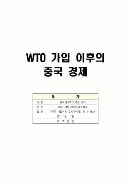 [현대중국경제의 이해] WTO 가입 이후의 중국 경제-1페이지