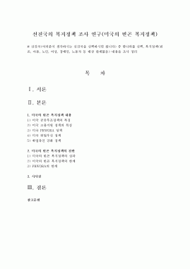 선진국의 복지정책 조사 연구(미국의 빈곤 복지정책)-1페이지