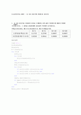 [고급인공지능 HW2  K-NN 분류기와 퍼셉트론 분류기]-1페이지