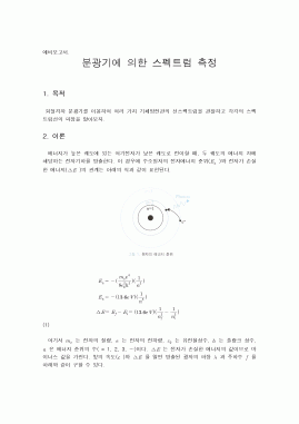 [예비] 분광기에 의한 스펙트럼 측정-1페이지