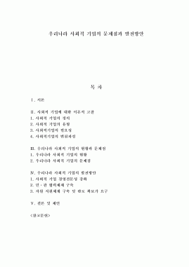 우리나라 사회적기업의 문제점과 발전방안-1페이지