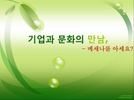 기업과 문화의 만남, - 메세나를 아세요? (메세나,문화와 기업의 커뮤니케이션,프로도경제효과).PPT자료-1페이지