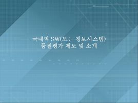 소프트웨어품질평가,국내외 SW(또는 정보시스템)품질평가 제도및소개-1페이지