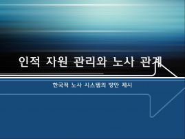 [경영학원론] 인적 자원 관리와 노사 관계 - 한국적 노사 시스템의 방안 제시.PPT자료-1페이지