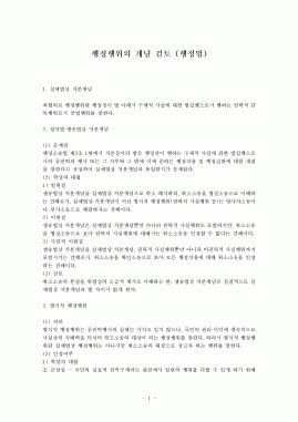 행정행위의 개념 검토 (행정법)-1페이지