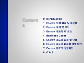 Escrow,Escrow제도의IT요소,Escrow제도의성장제언-1페이지