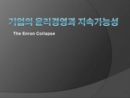 Enron,Enron파산,Enron성장,엔론,엔론윤리경영,윤리경영,윤리경영사례,경영윤리,경영혁신,기업의 윤리경영과 지속가능성-1페이지