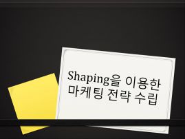 Shaping을 이용한 마케팅전략수립,Shaping성공사례와실패사례,Shaping마케팅전략-1페이지