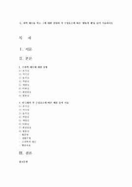 수, 과학 태도를 적고 그에 대한 설명과 각 구성요소에 따른 ‘활동의 예’를 들어 기술-1페이지