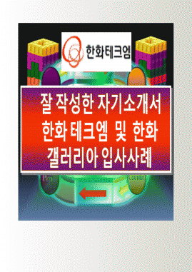 잘 작성한 소개서  한화테크엠 및 한화갤러리아입사사례-1페이지