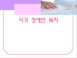 시각 장애인 복지 -1페이지